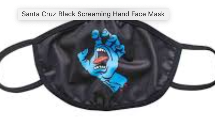 Santa Cruz Face Mask- Screaming Hand Black – Lip Trix Boardshop